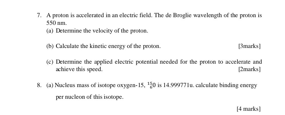 7. A proton is accelerated in an electric | StudyX