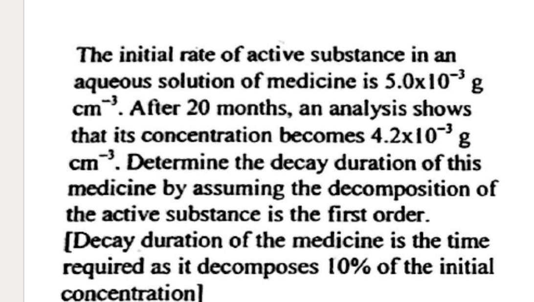 The initial rate of active substance in an | StudyX