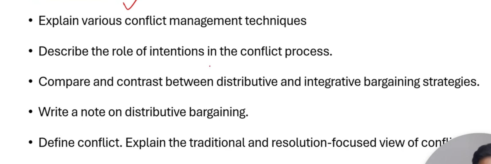 Explain various conflict management | StudyX