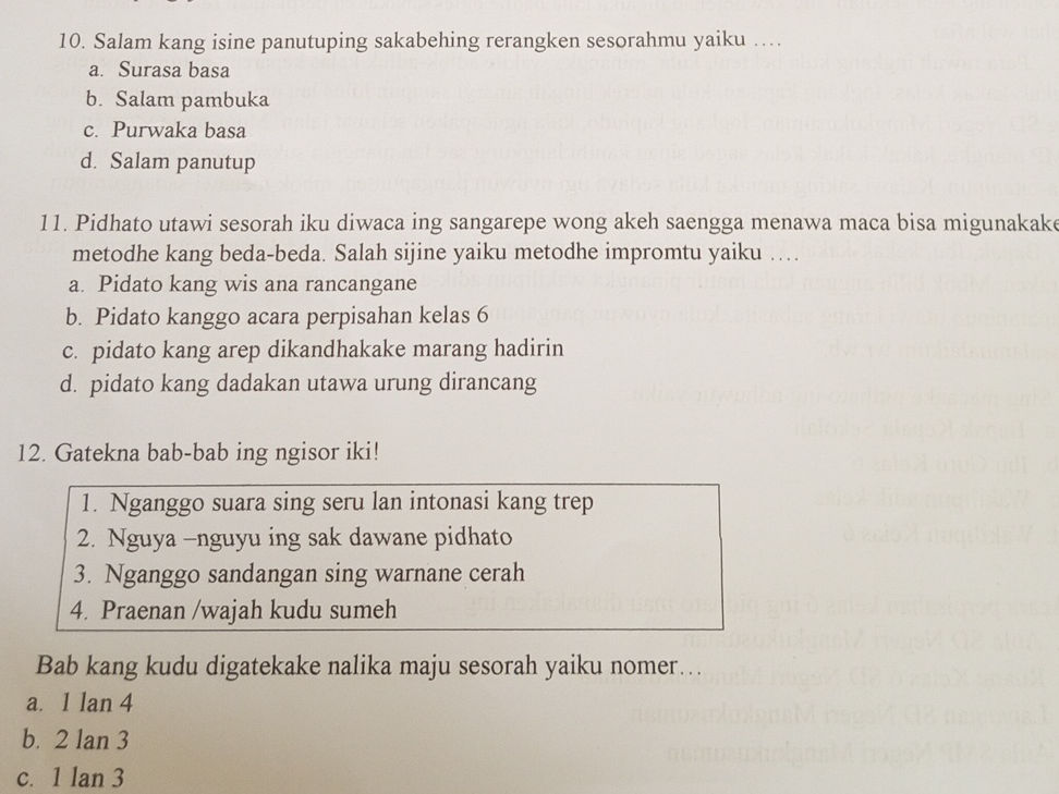 10. Salam kang isine panutuping sakabehing | StudyX