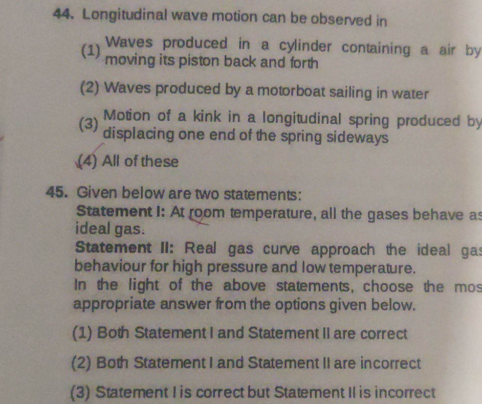 44. Longitudinal wave motion can be observed | StudyX