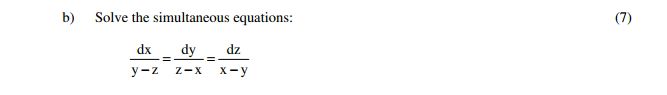 b) Solve the simultaneous equations: $ | StudyX