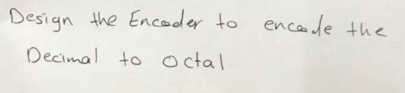 Design the Encoder to encode the Decimal to | StudyX
