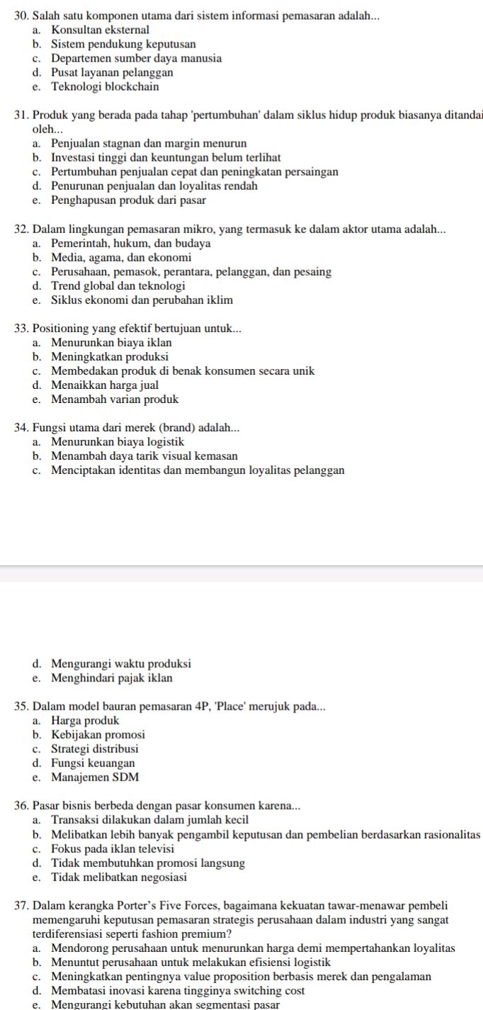 30. Salah satu komponen utama dari sistem | StudyX