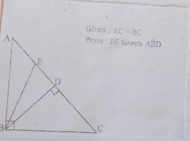 Prove BF bisects angle ABD | StudyX