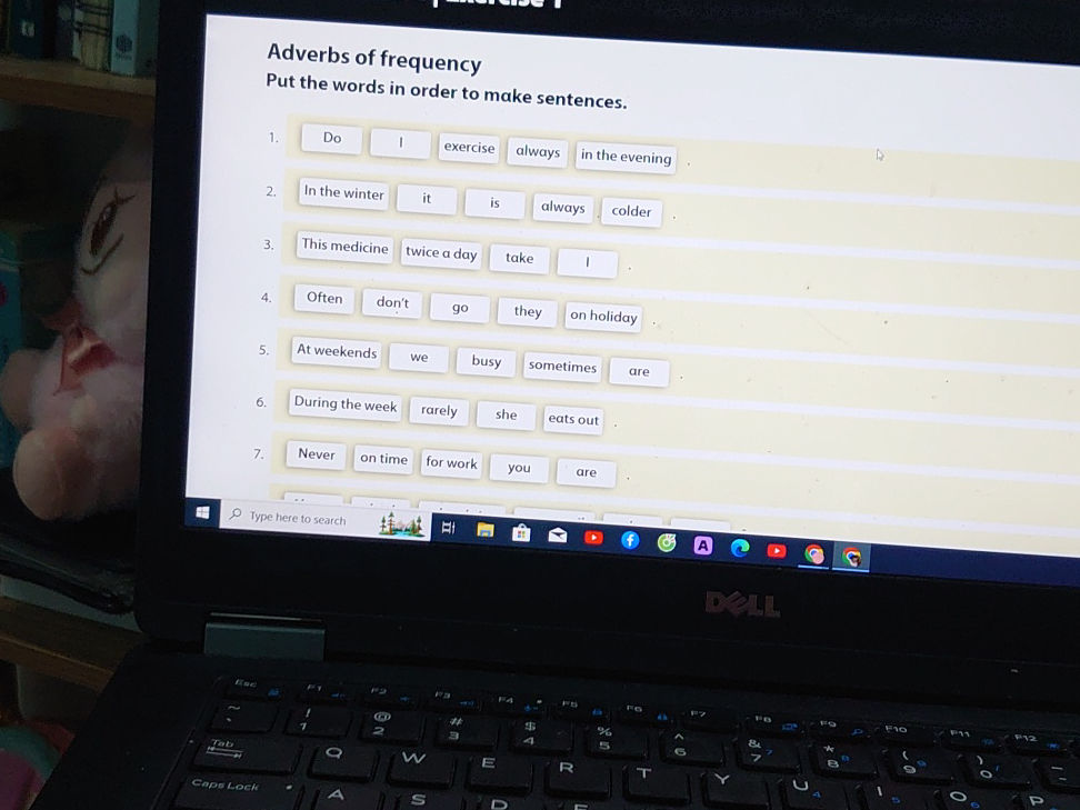 Adverbs of frequency Put the words in order | StudyX