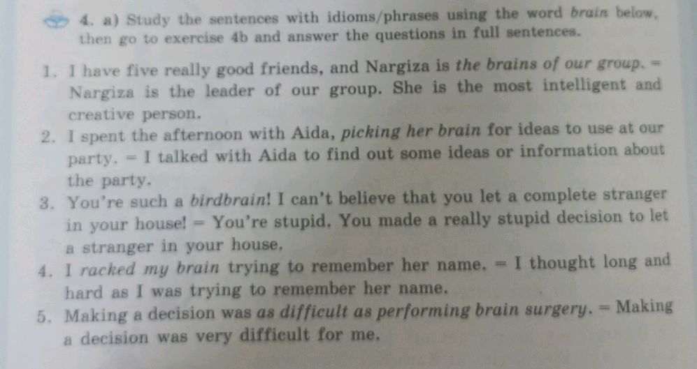 4. a) Study the sentences with | StudyX