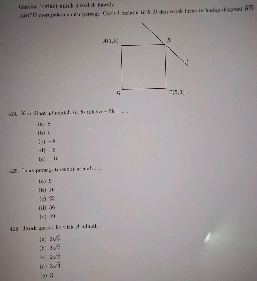 Gambar berikut untuk 4 soal di bawah. ABCD | StudyX