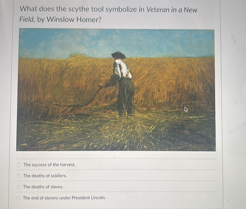What does the scythe tool symbolize in | StudyX