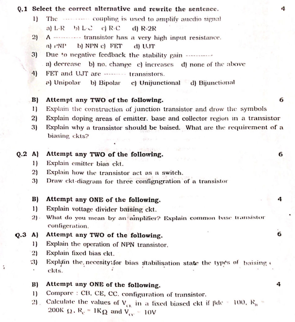 Q.1 Select the correct alternative and | StudyX