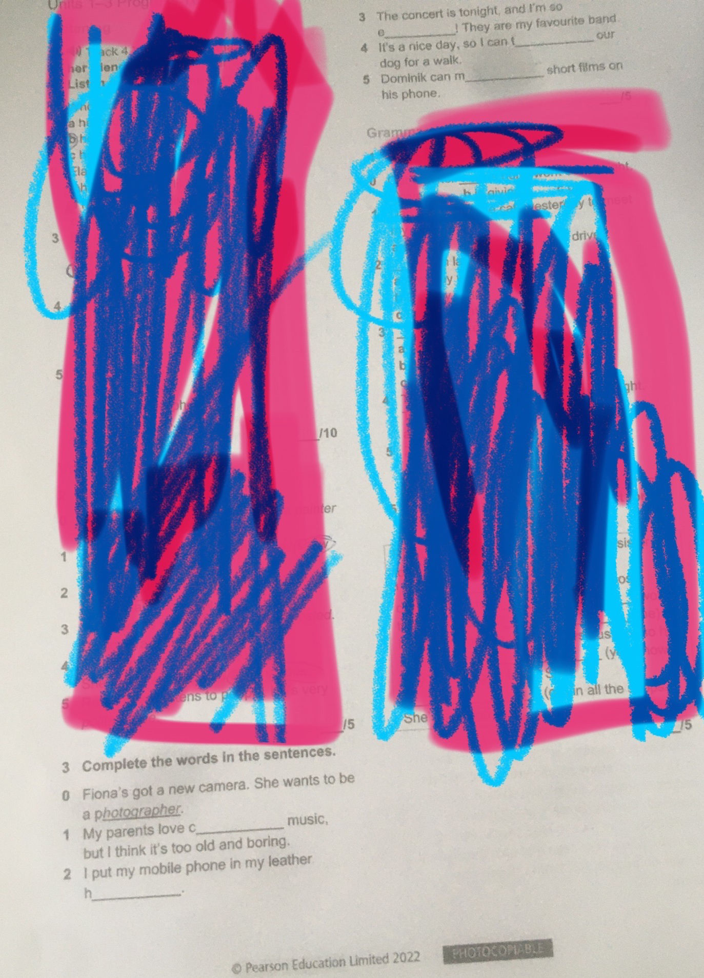 3 Complete the words in the sentences. 0 | StudyX