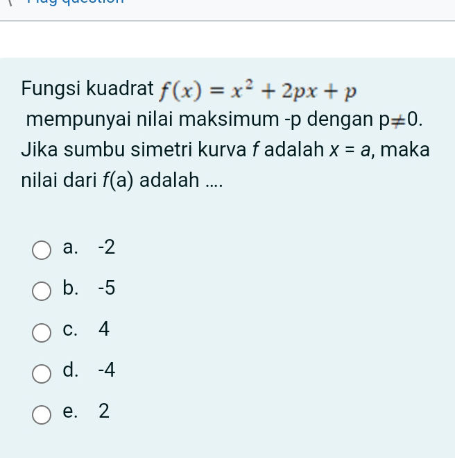 Fungsi kuadrat $f(x) = x^2 + 2px + p$ | StudyX