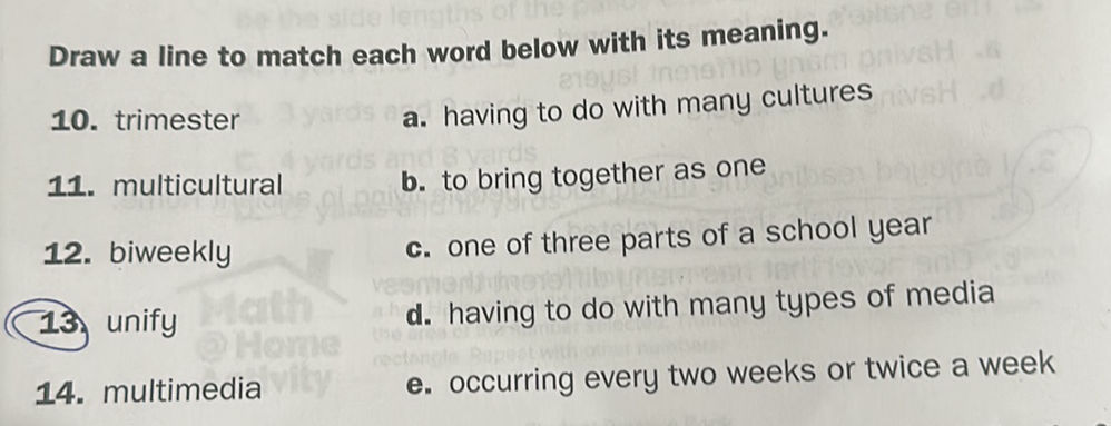 Draw a line to match each word below with | StudyX