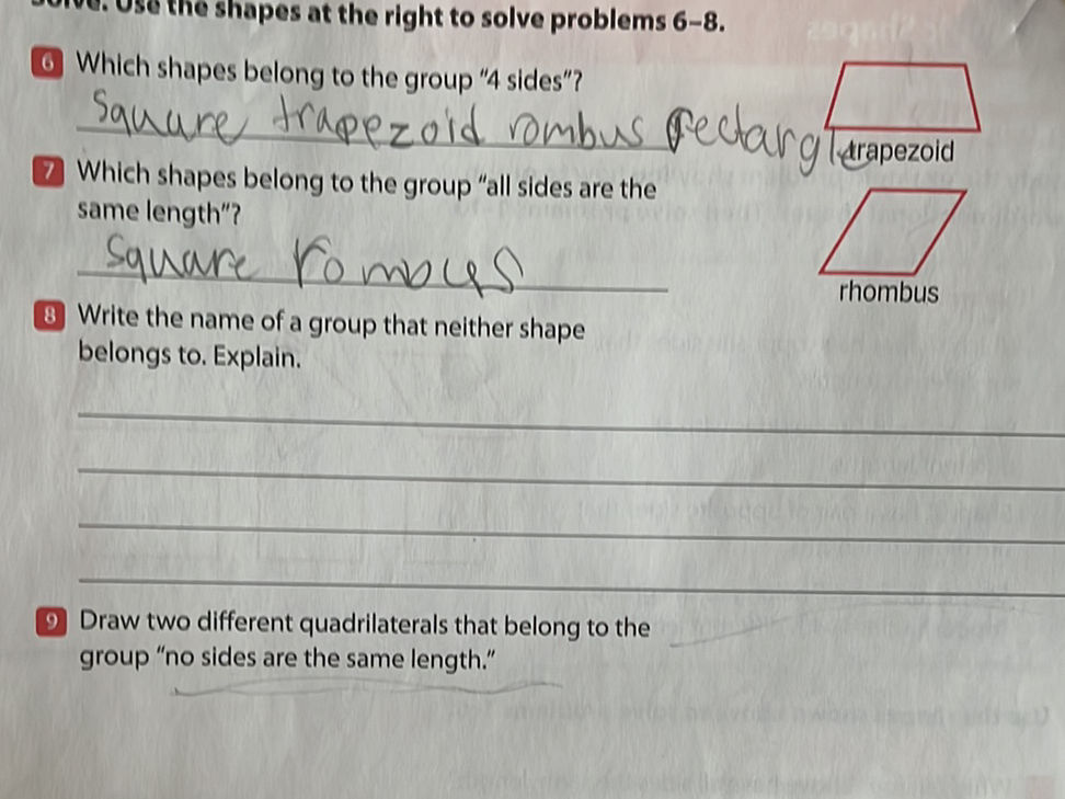 6 Which shapes belong to the group "4 | StudyX