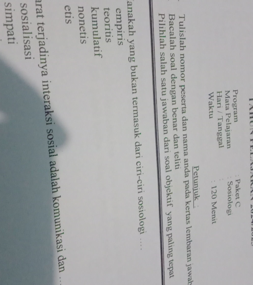 anakah yang bukan termasuk dari ciri-ciri | StudyX