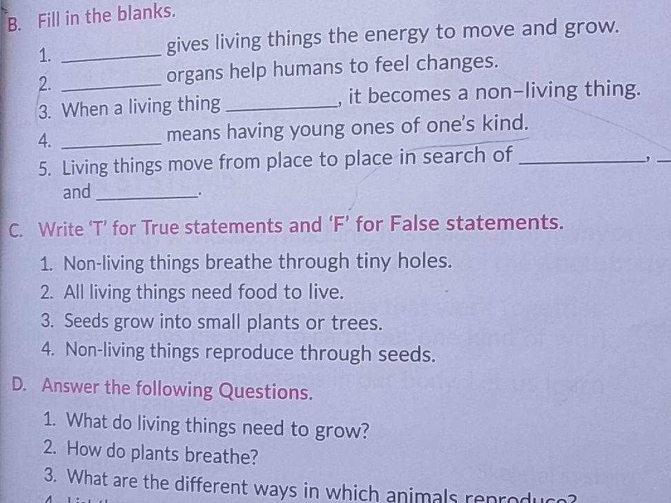 B. Fill in the blanks. 1. _______ gives | StudyX