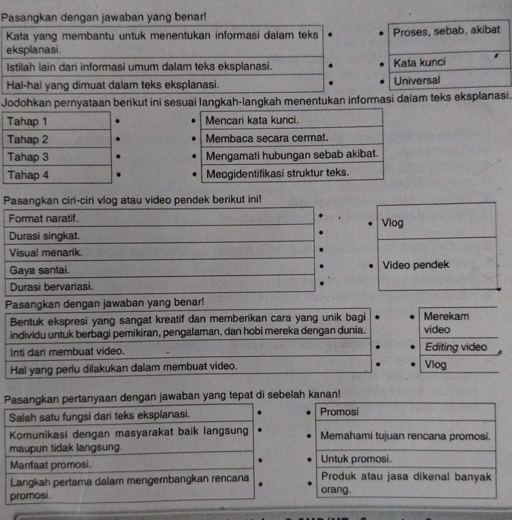 Pasangkan dengan jawaban yang benar! Kata | StudyX
