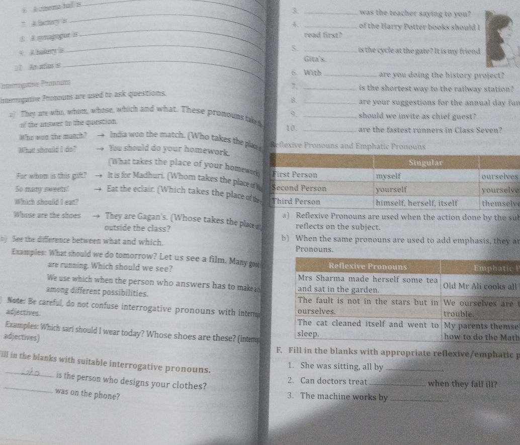 Interrogative Pronouns are used to ask | StudyX
