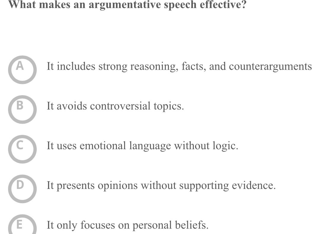 What makes an argumentative speech | StudyX