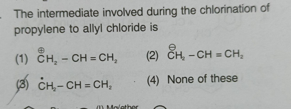 The intermediate involved during the | StudyX