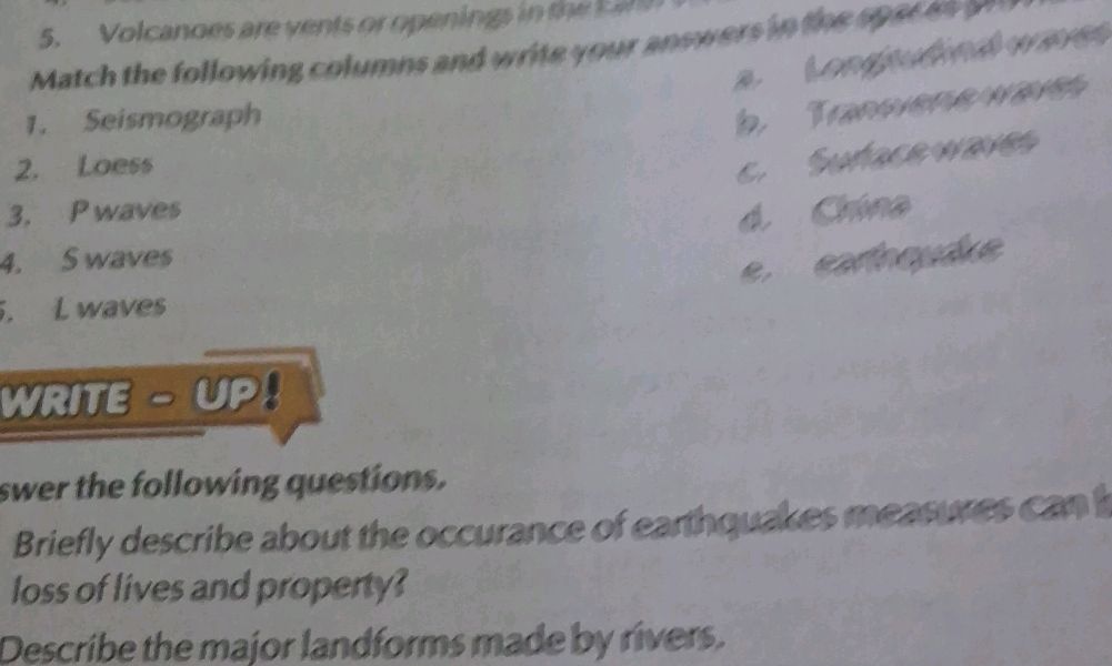 Match the following columns and write your | StudyX