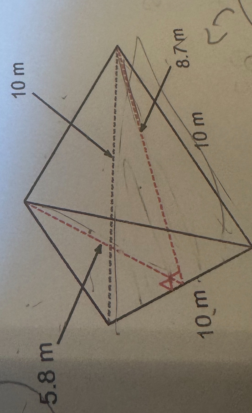 The image shows a 3D shape with labeled | StudyX