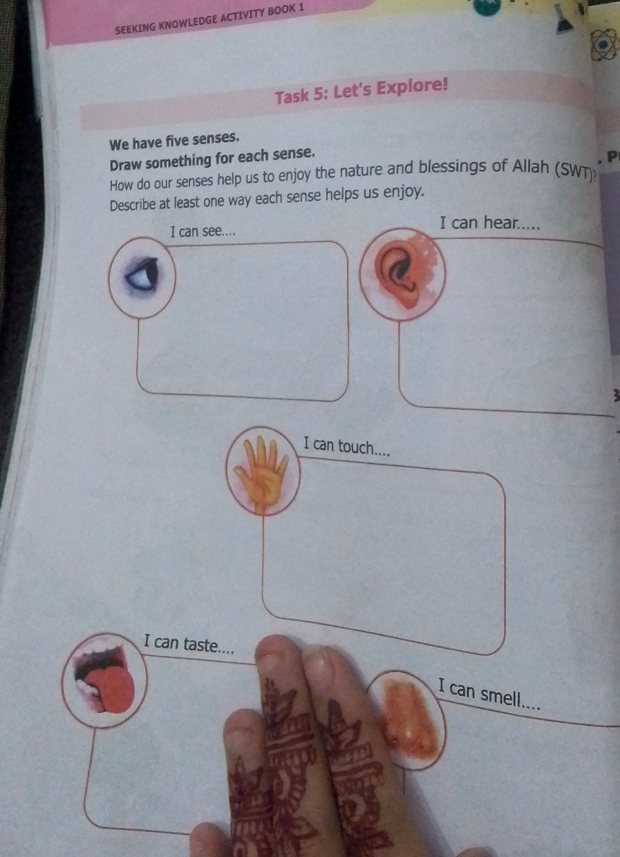 Task 5: Let's Explore! We have five senses. | StudyX