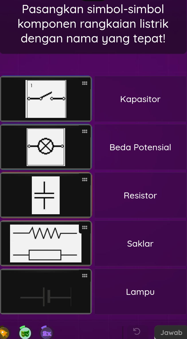 Pasangkan simbol-simbol komponen rangkaian | StudyX