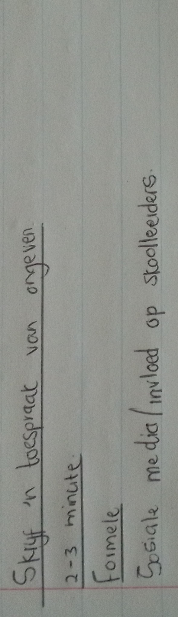 Skryf 'n toespraak van ongeven. 2-3 minute. | StudyX