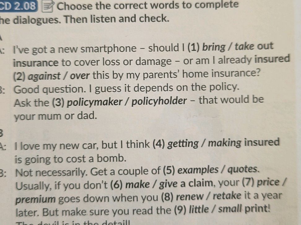 Choose the correct words to complete the | StudyX