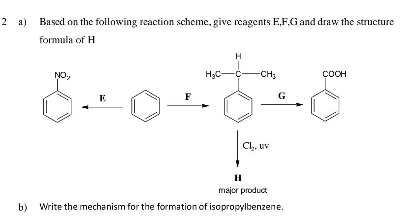 2 a) Based on the following reaction scheme, | StudyX