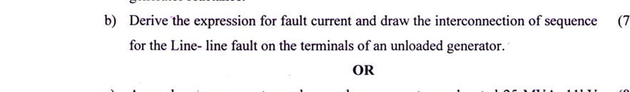 b) Derive the expression for fault current | StudyX