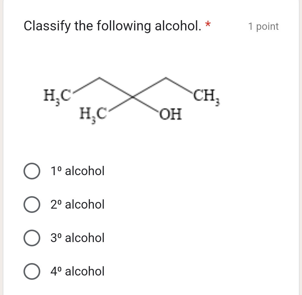 Classify the following alcohol. | StudyX