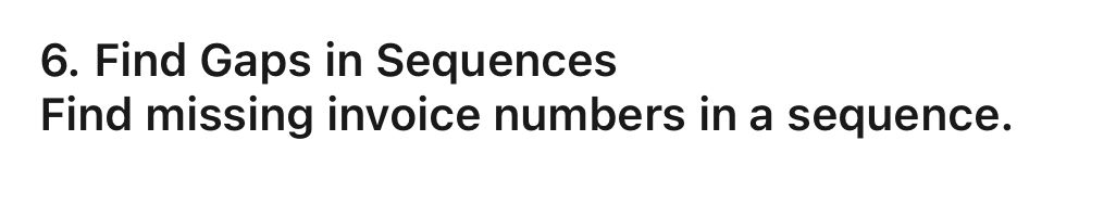 6. Find Gaps in Sequences Find missing | StudyX