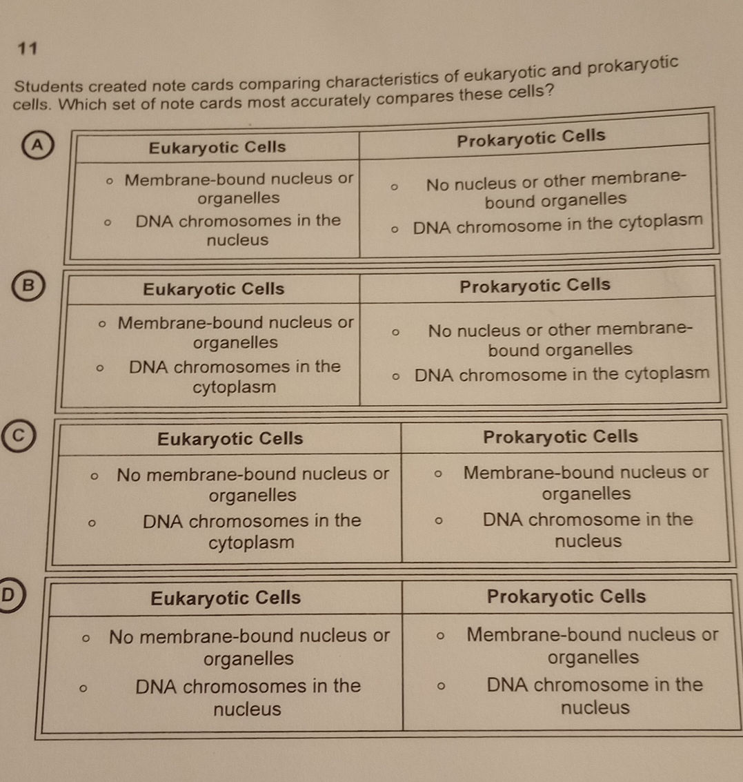 Students created note cards comparing | StudyX