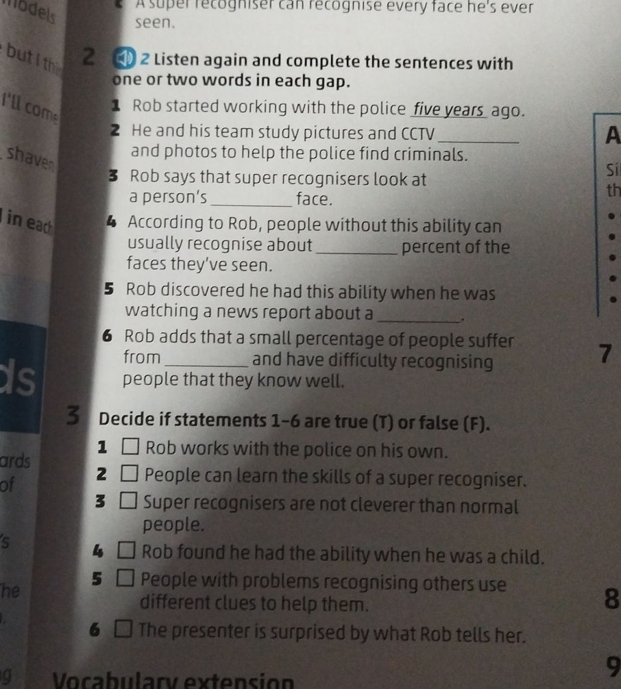 2 Listen again and complete the sentences | StudyX