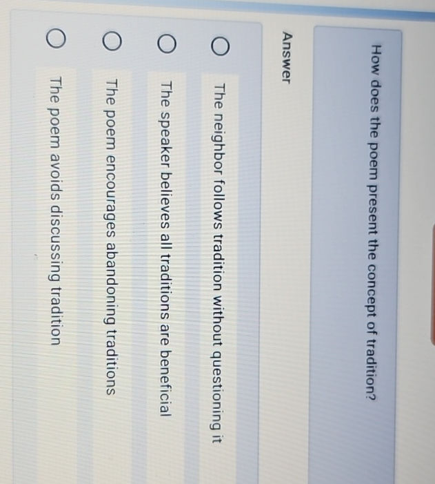 How does the poem present the concept of | StudyX