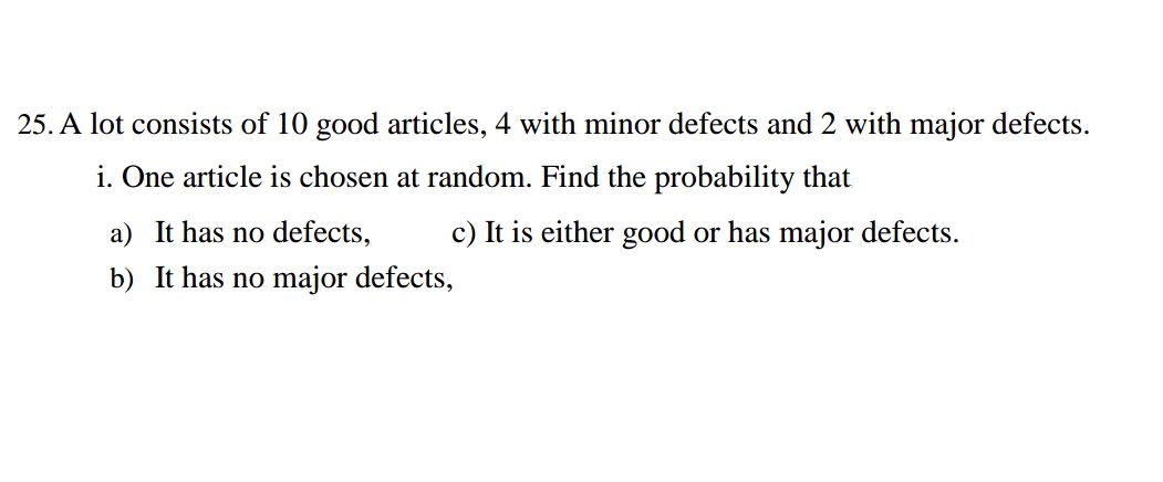 25. A lot consists of 10 good articles, 4 | StudyX