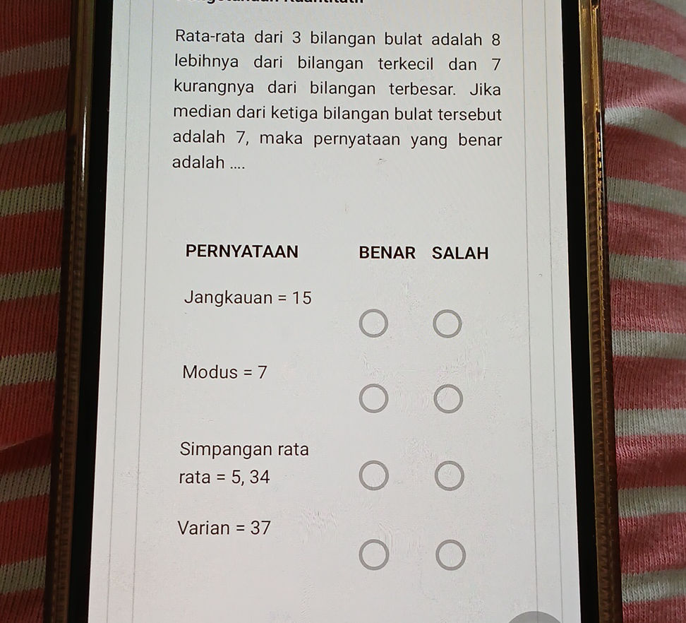 Rata-rata dari 3 bilangan bulat adalah 8 | StudyX