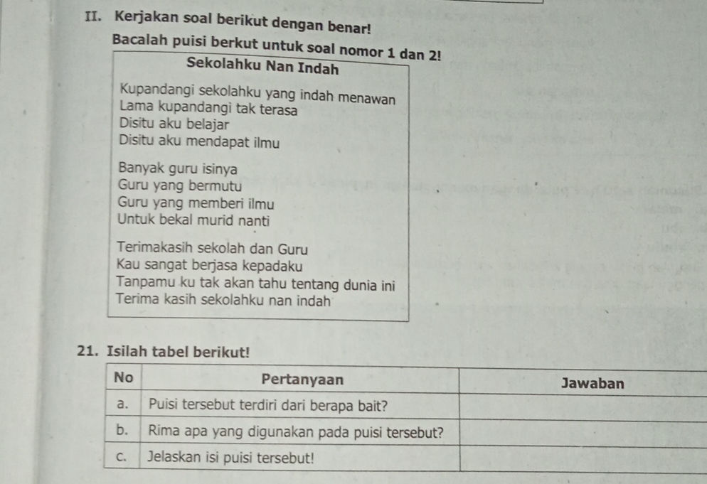 II. Kerjakan soal berikut dengan benar! | StudyX