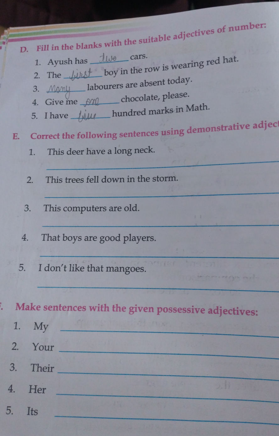D. Fill in the blanks with the suitable | StudyX