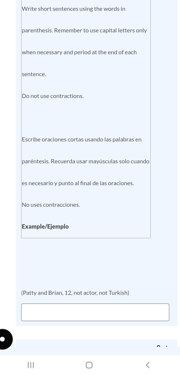 Write short sentences using the words in | StudyX