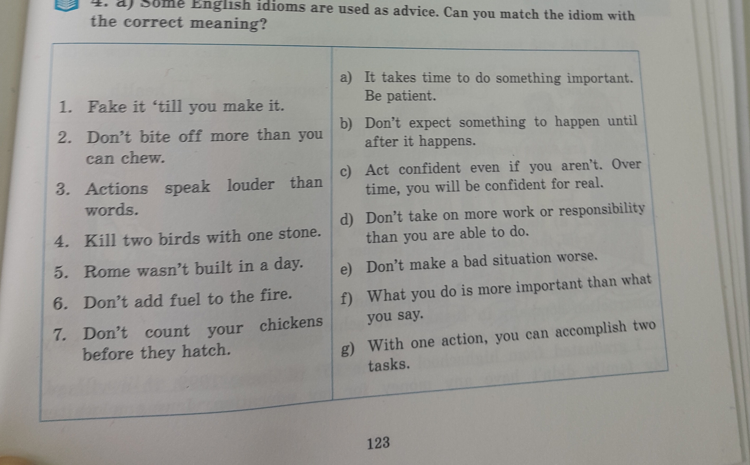 4. a) Some English idioms are used as | StudyX