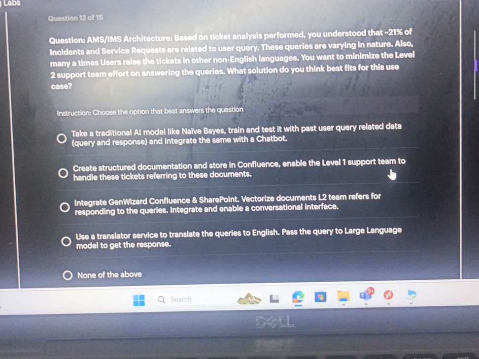Labs Question 12 of 15 Question: AMS/IMS | StudyX