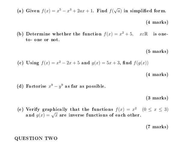 (a) Given $f(x) = x^5 - x^3 + 2ax + 1$. Find | StudyX