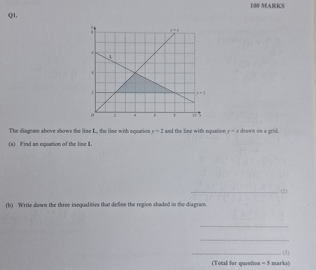 The diagram above shows the line L, the line | StudyX
