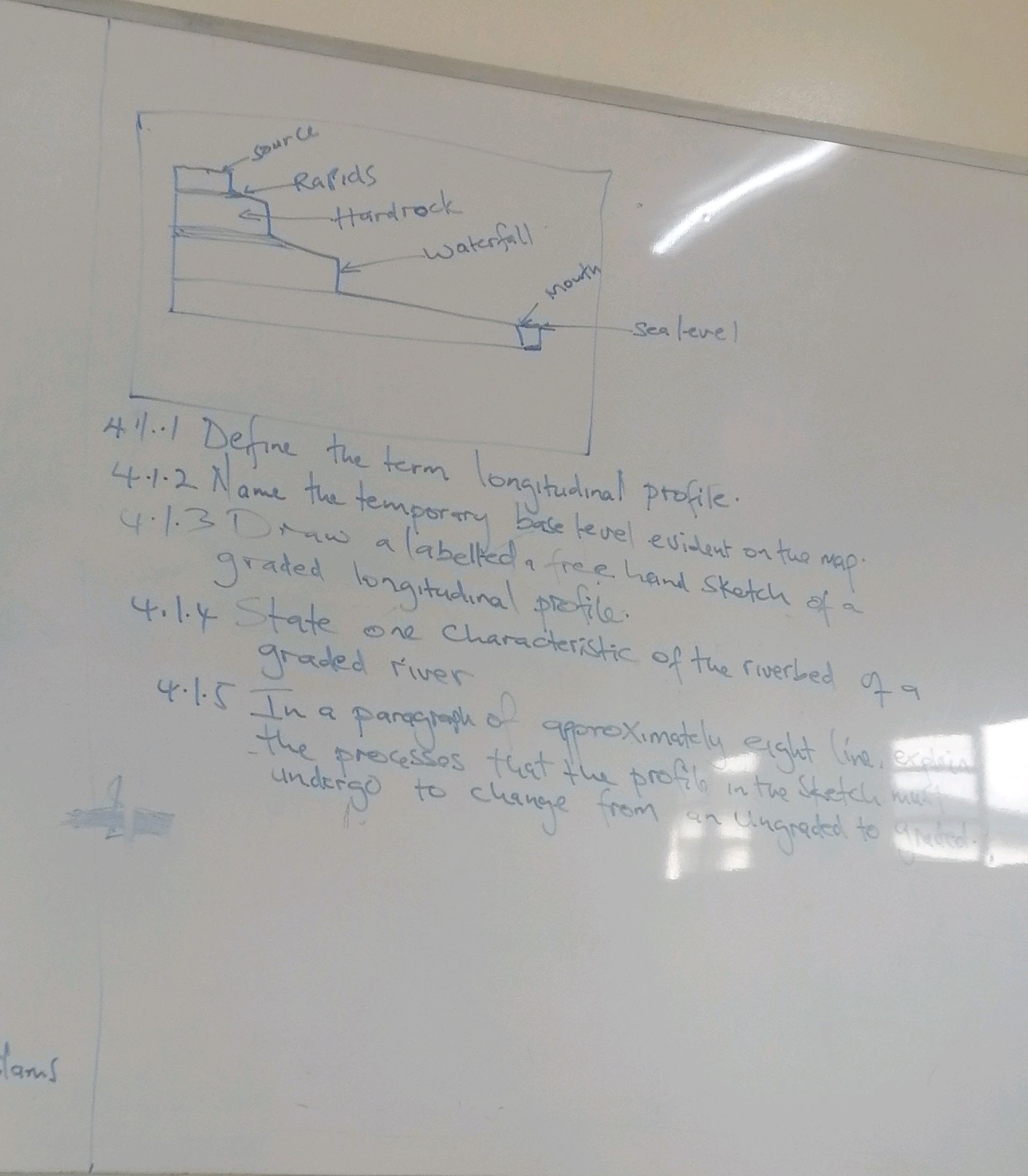 4.1.1 Define the term longitudinal profile. | StudyX