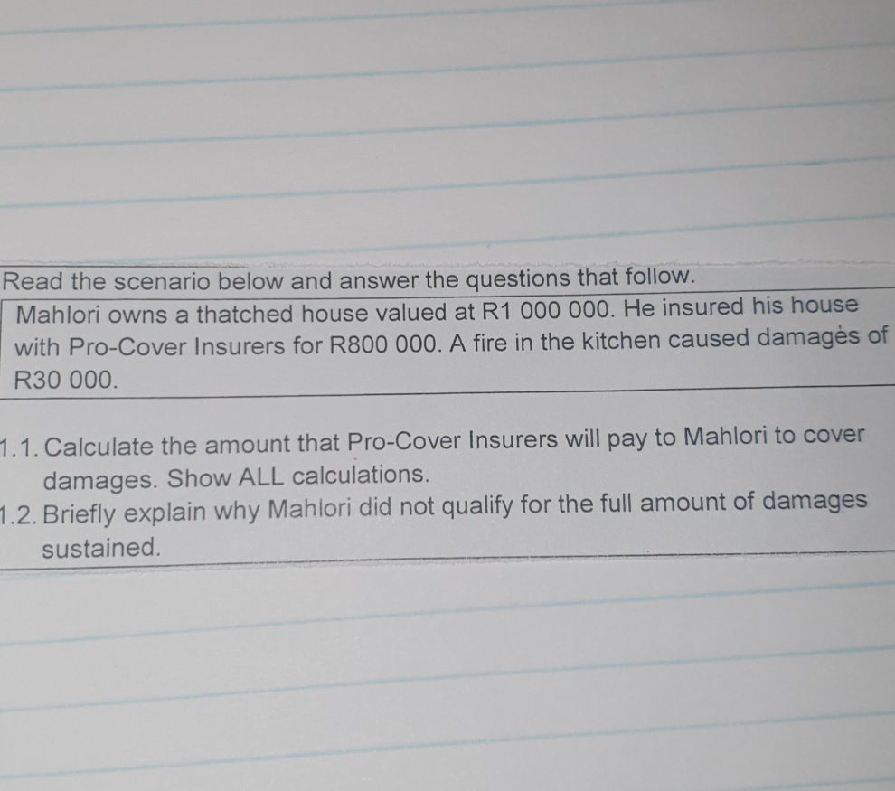 Read the scenario below and answer the | StudyX