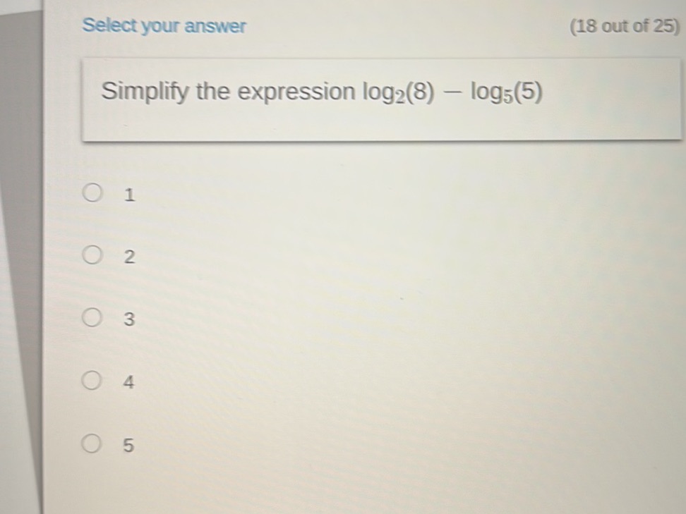 Simplify the expression $log_2(8) - | StudyX