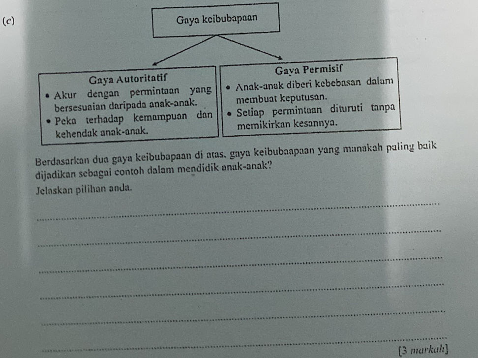 Gaya keibubapaan Gaya Autoritatif * Akur | StudyX
